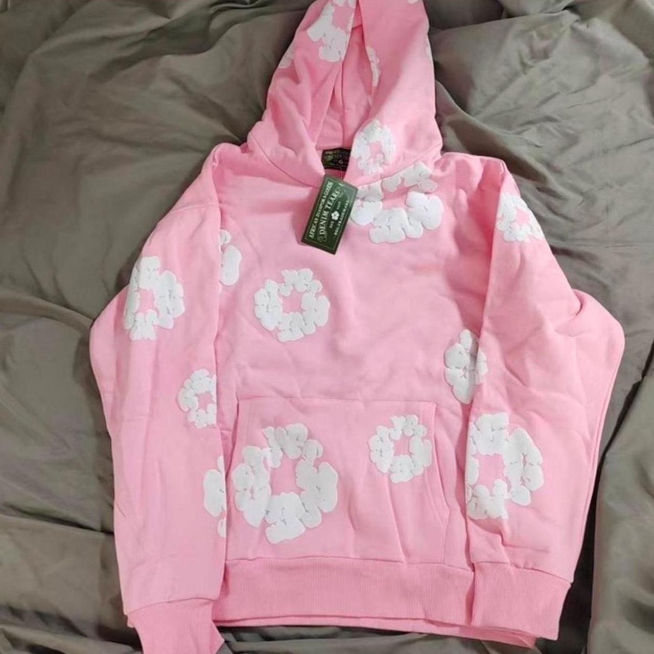 -denim tear pink hoodie -too small for me -bought... - Depop