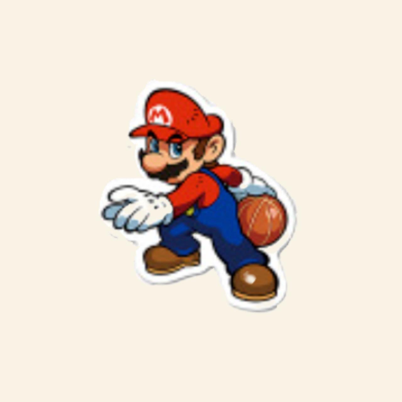 Super Mario Bros Vinyl Sticker Decal - Basketball... - Depop