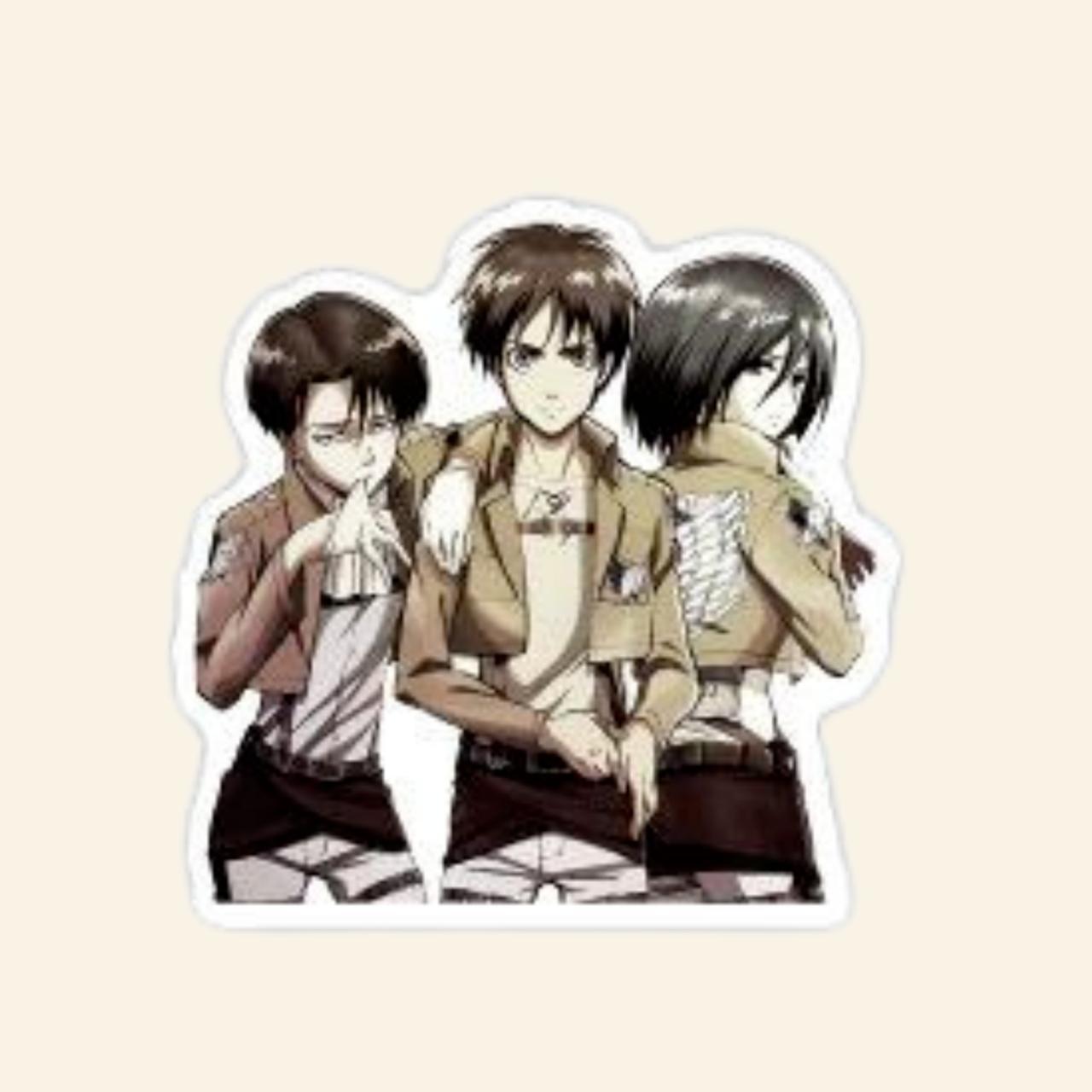 Attack On Titan Matte Decal Sticker - Levi x Eren x... - Depop