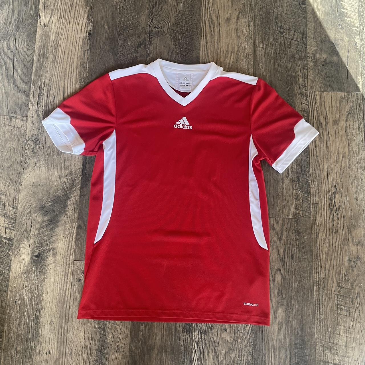 - Red Adidas Soccer Jersey - Would go crazy with... - Depop