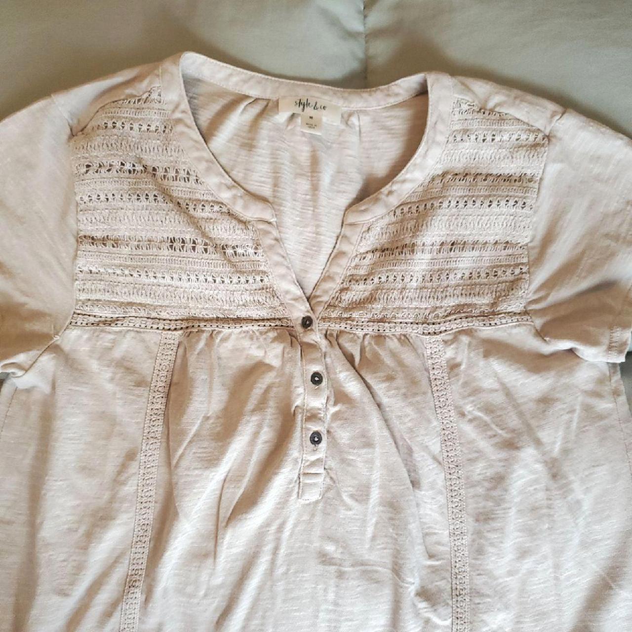 Style & Co Women's Tan Shirt | Depop