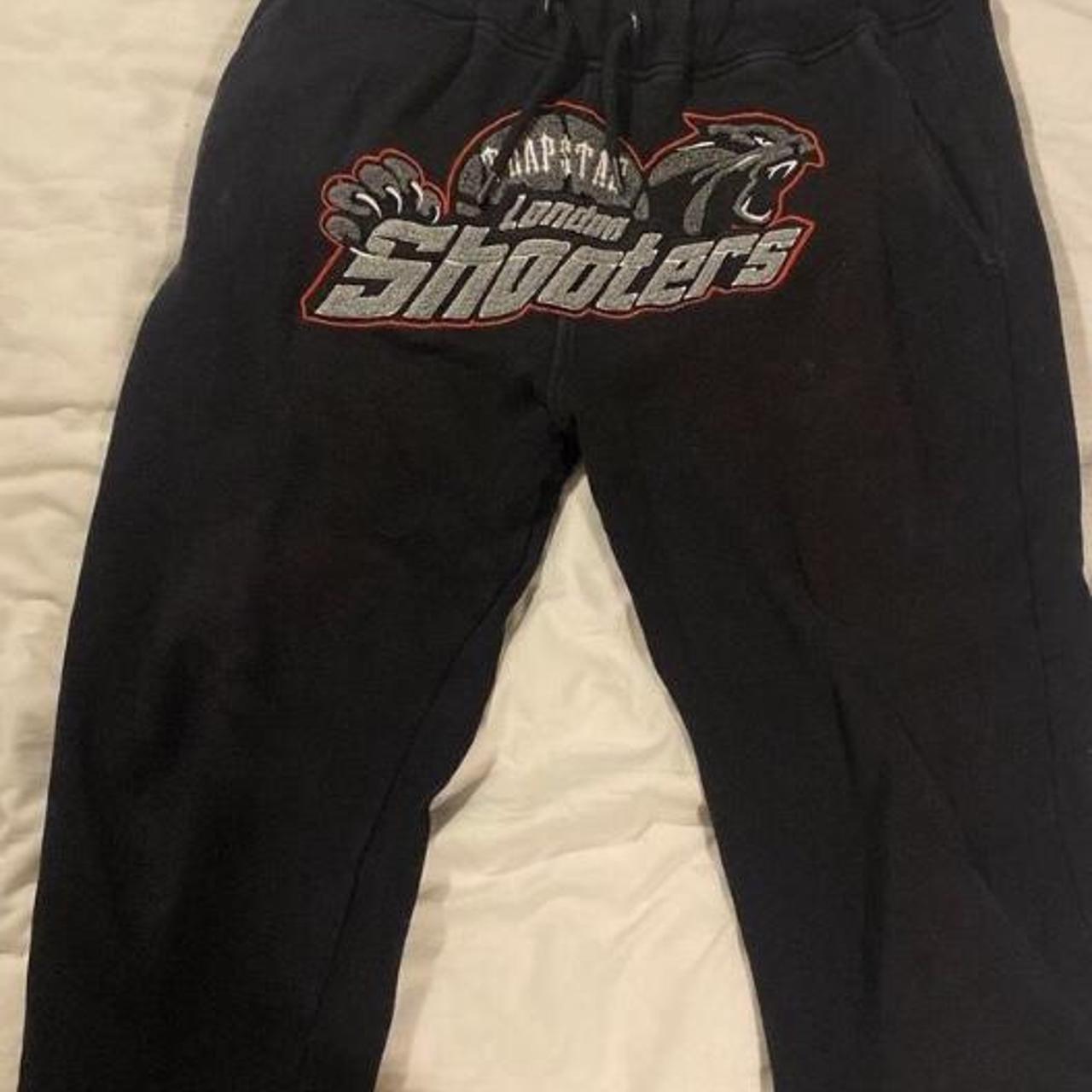 trapstar shooters red and black trousers size medium... - Depop