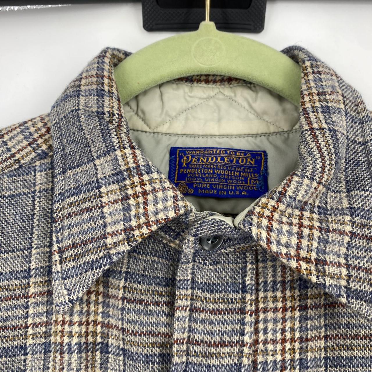 Vintage 60s Pendleton Flannel Board Shirt Medium... - Depop