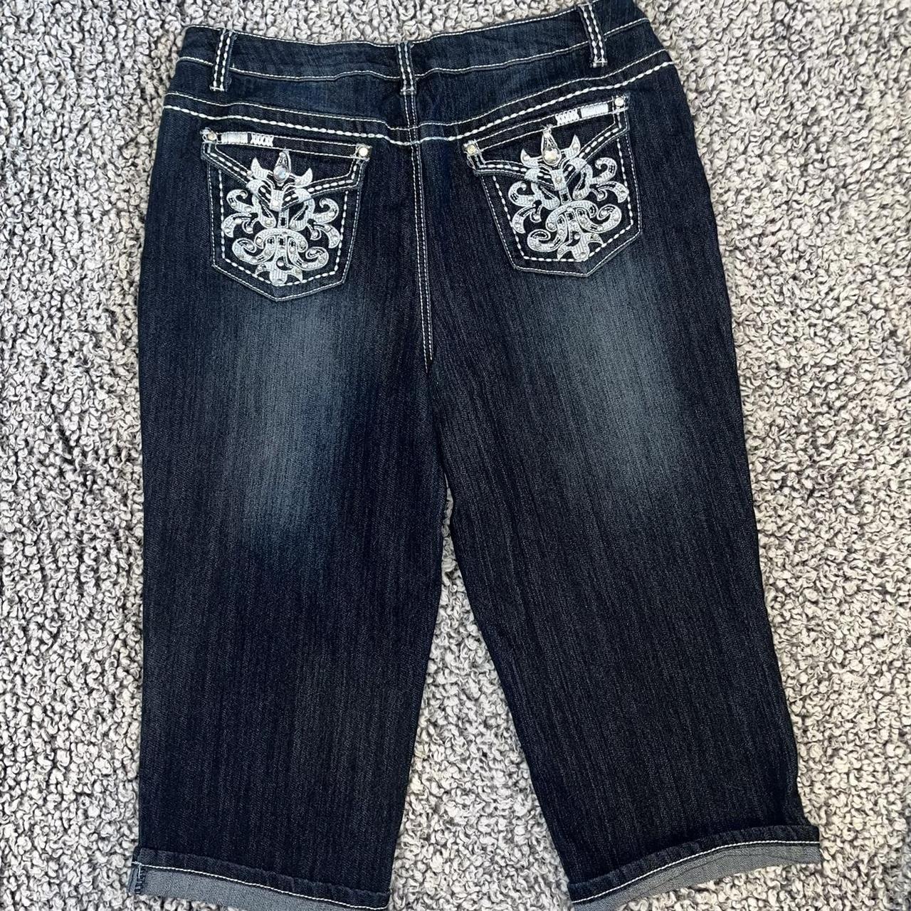 Super cute capri pants with embroidery and gems on... - Depop