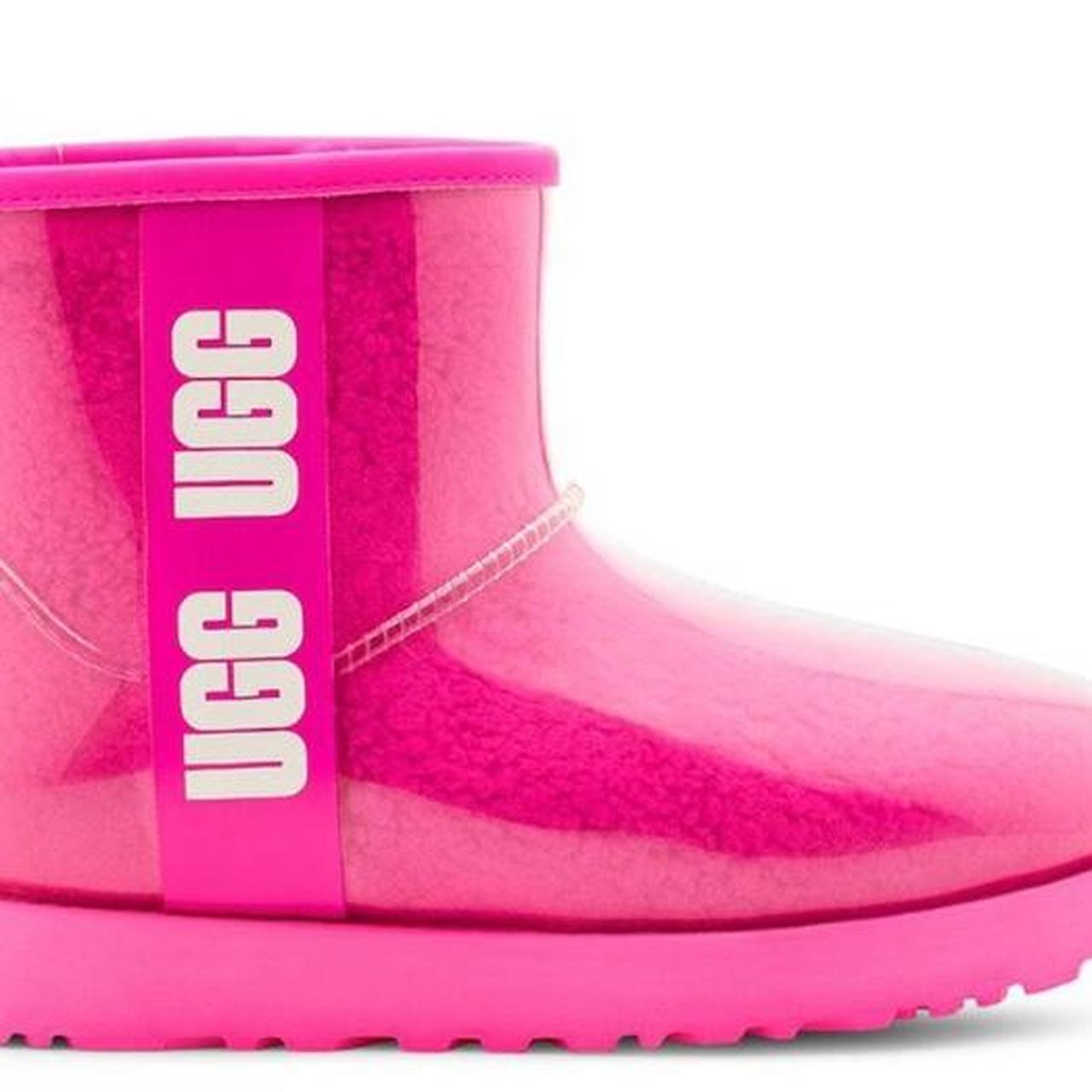 NWOB Ugg mini Taffy clear hot pink boots Brand new... - Depop