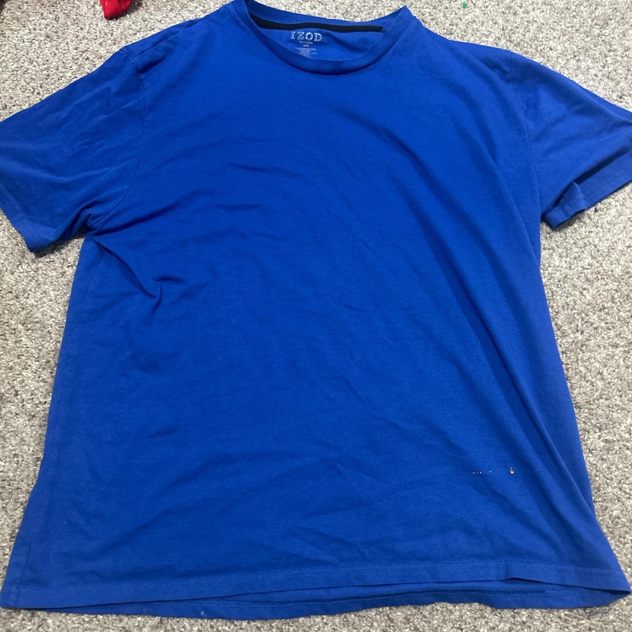 blue izod tee flaws shown - Depop