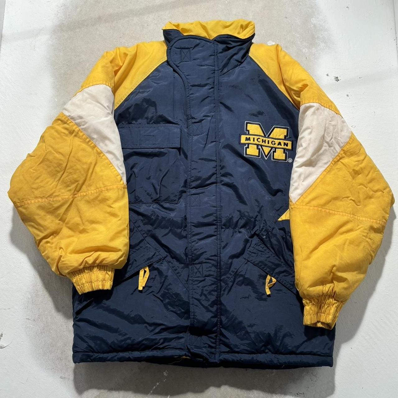 vintage logo 7 university of michigan jacket fits a... - Depop