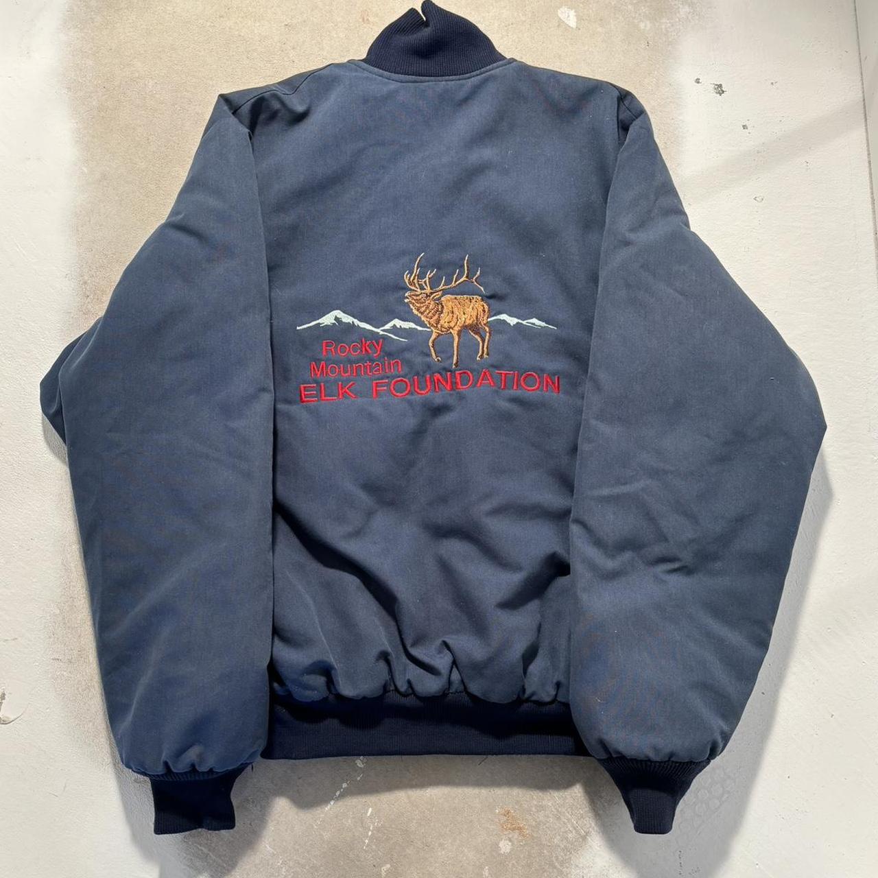 vintage 80s embroidered elk jacket size medium... - Depop