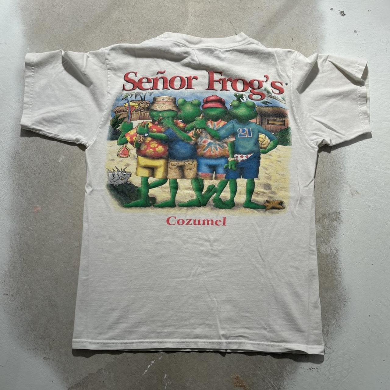 vintage 90s señor frogs shirt cool graphic, size... - Depop