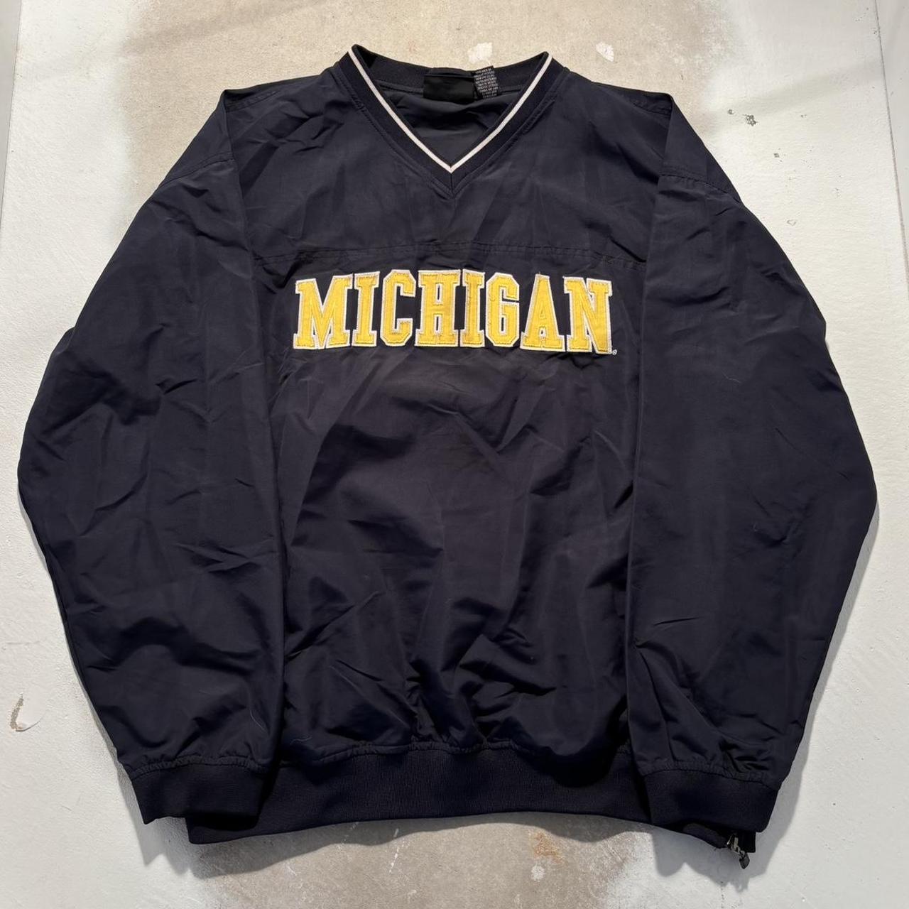 vintage 90s university of michigan pullover... | Depop