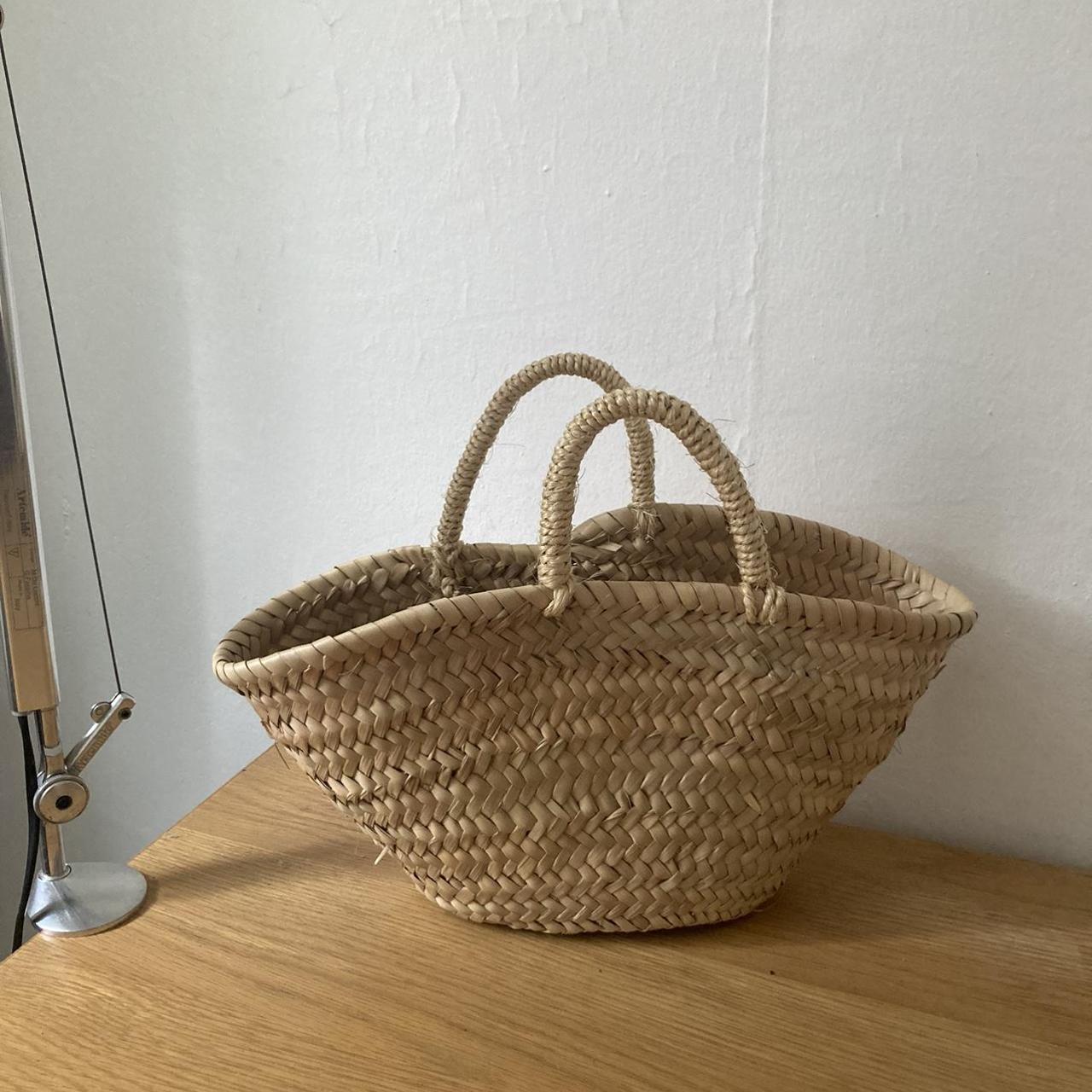 Muji woven palm market bag small purse Japanese... - Depop