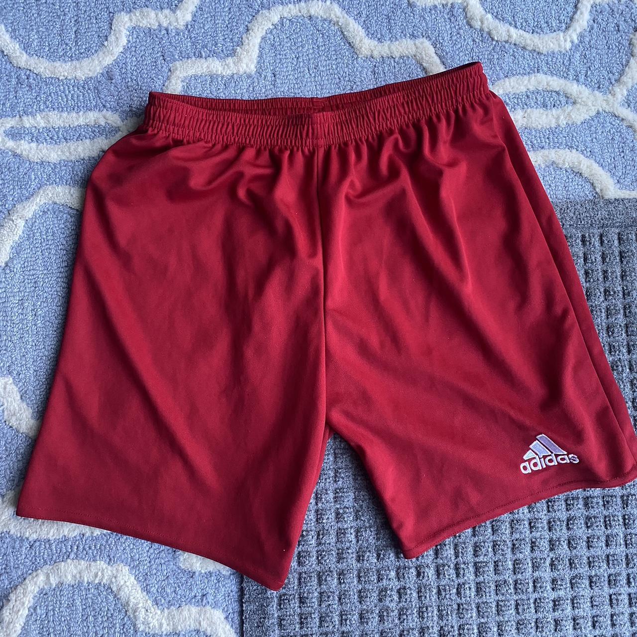 red adidas basketball shorts 15-16Y XXL kids - Depop