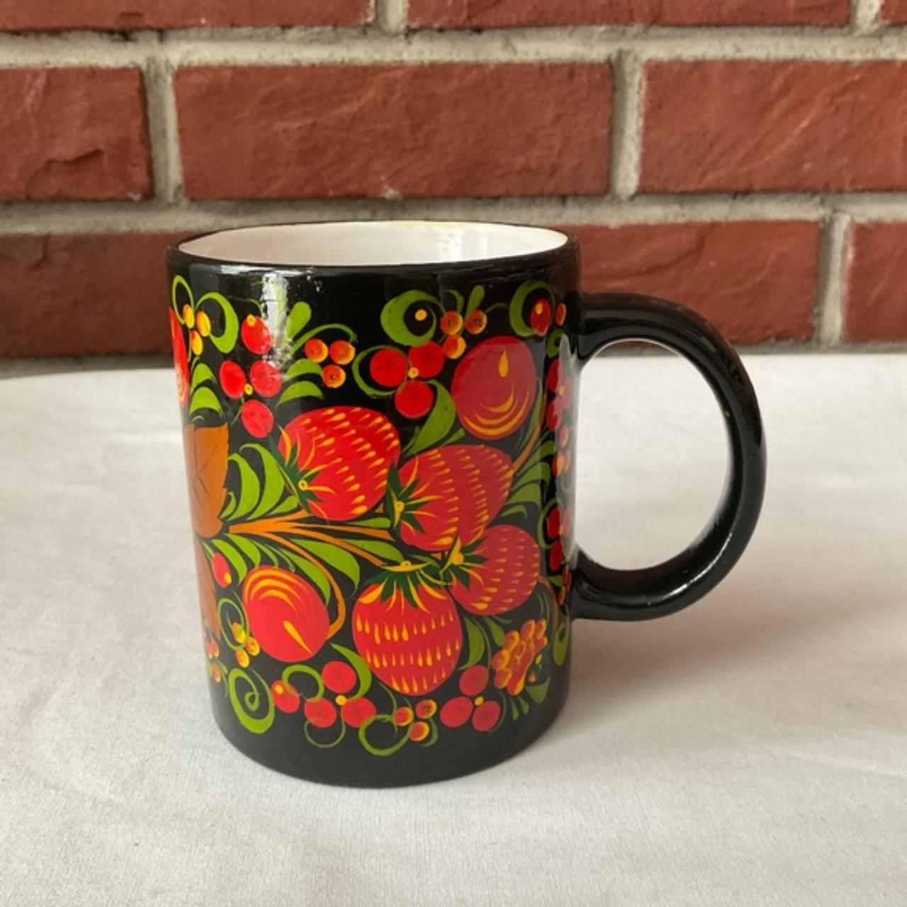 •Russian Folklore Handpainted Folk Art Coffee Mug... - Depop