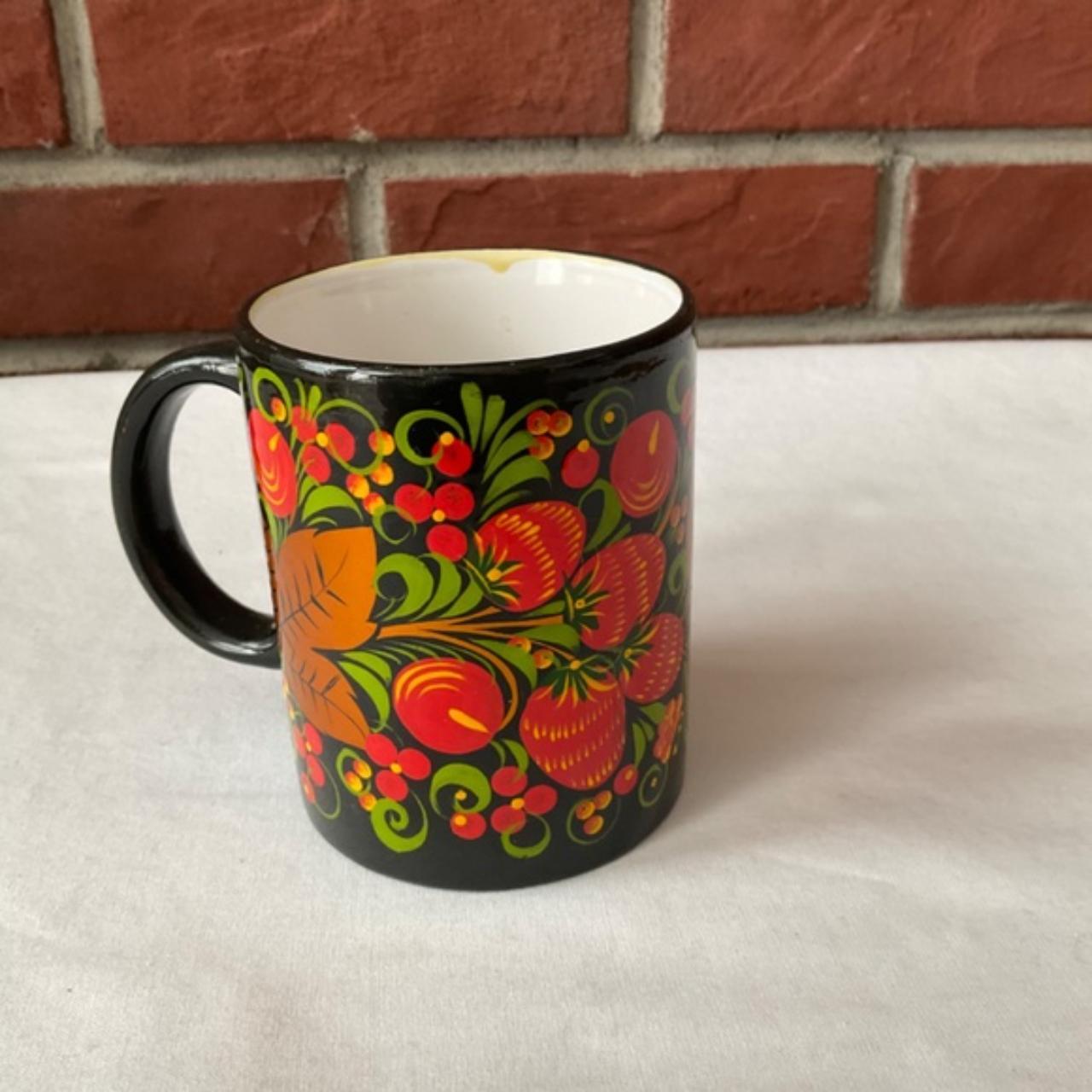 •Russian Folklore Handpainted Folk Art Coffee Mug... - Depop