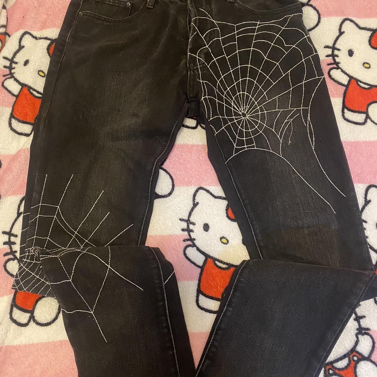 mnml spider web jeans size 30 - Depop