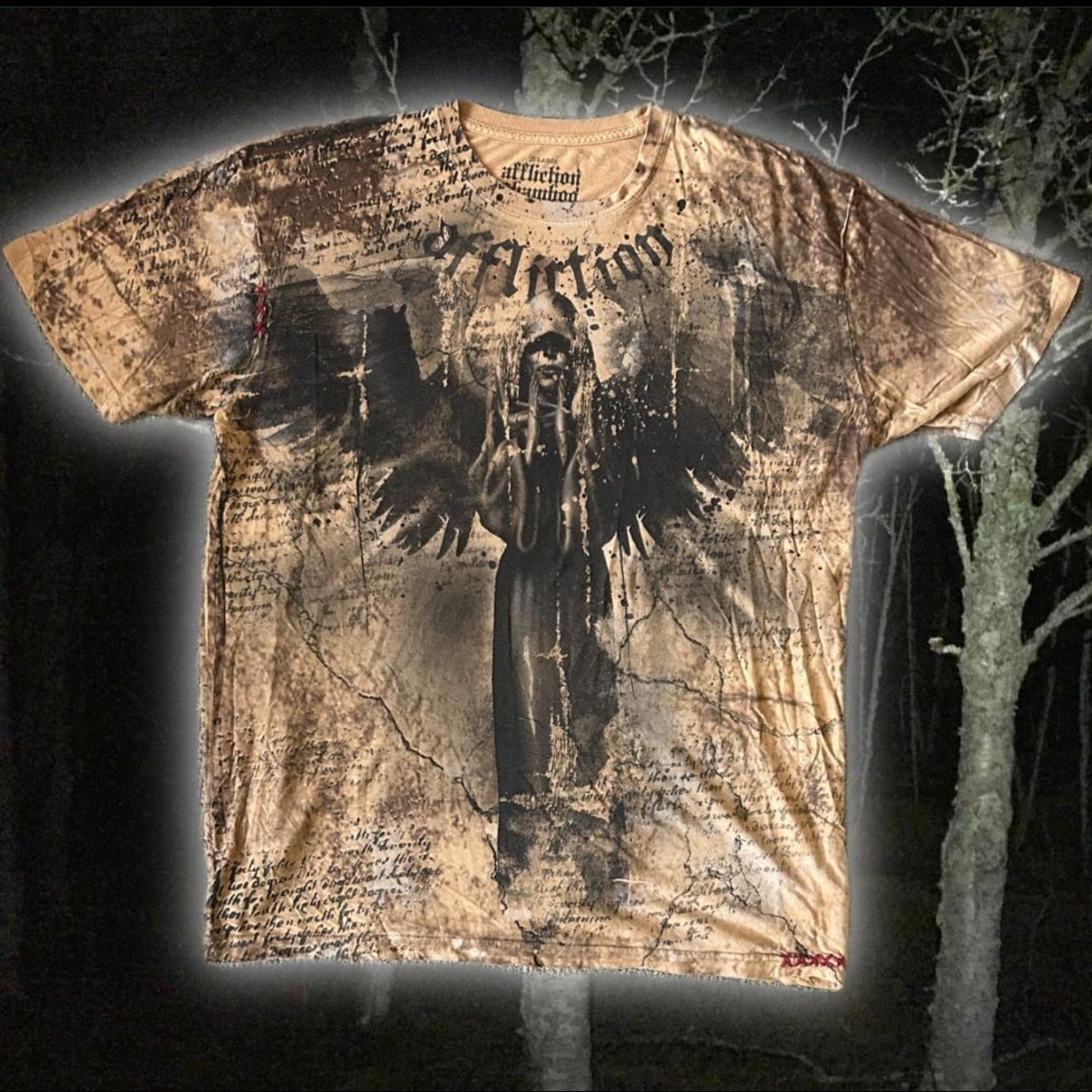 Beautiful affliction bamboo crying hooded angel... - Depop