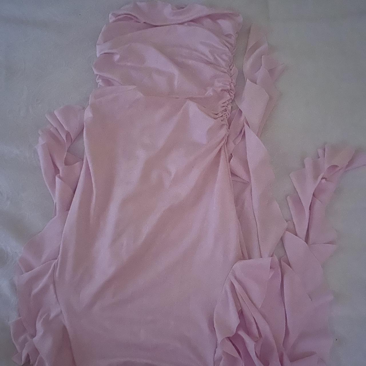Pink tight ruffle dress from shien, super cute just... - Depop