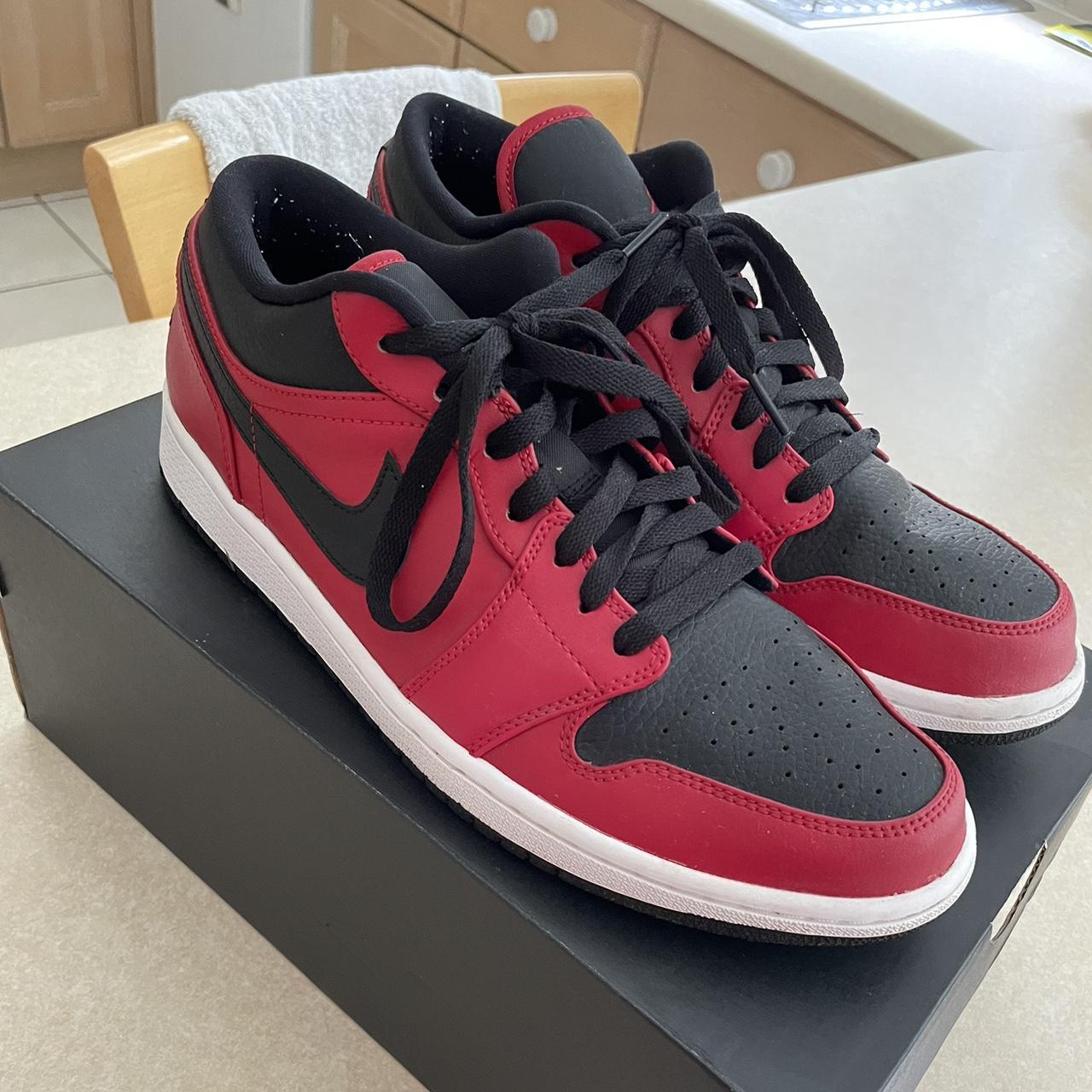 Jordan 1 Low Reverse Bred (pebble swoosh) Authentic... - Depop