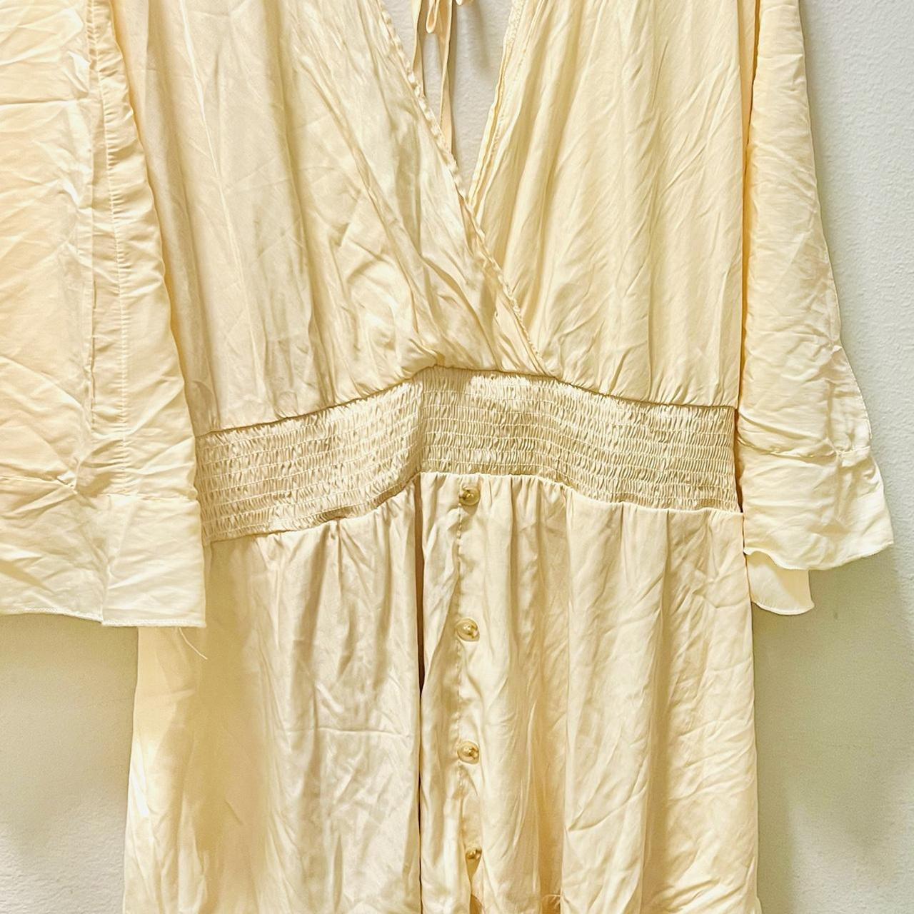 Shein Lightweight Cream Dress with Midlength... - Depop