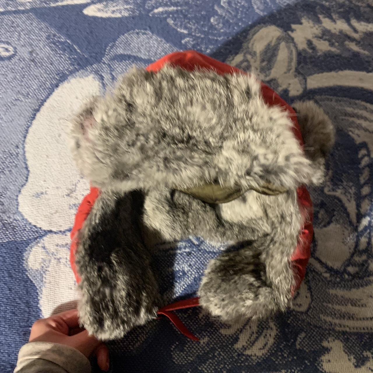red ushanka / trapper hat never worn size small - Depop