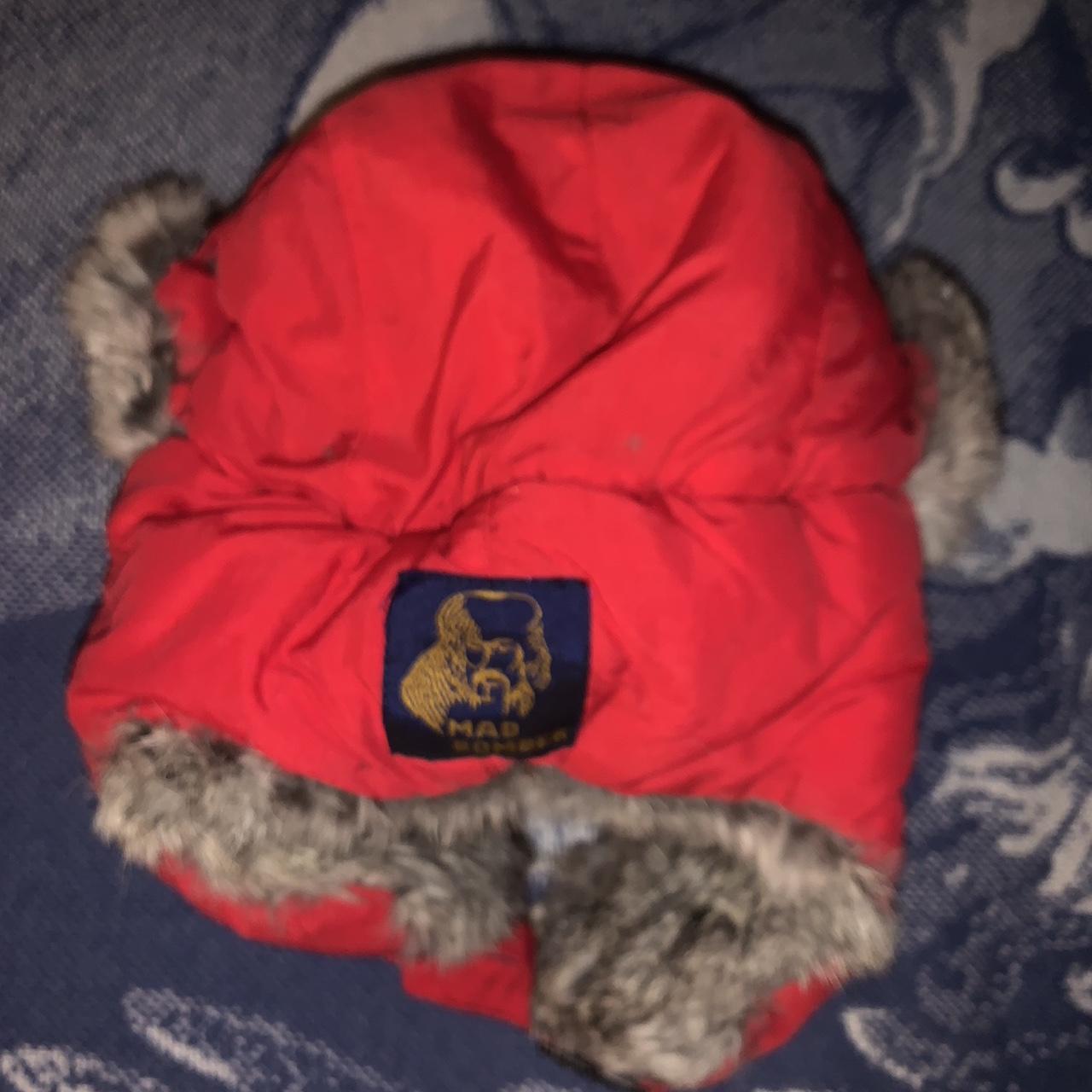 red ushanka / trapper hat never worn size small - Depop