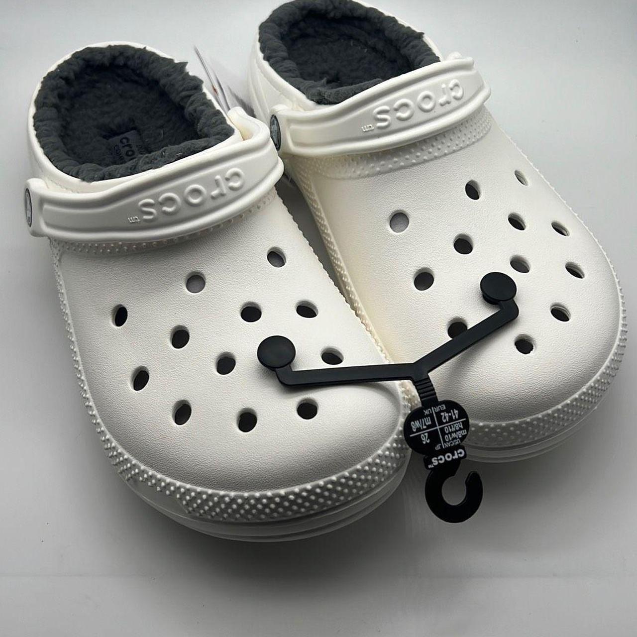 Crocs Classic Lined Clog White/Grey -NWT-Men's 8,... - Depop