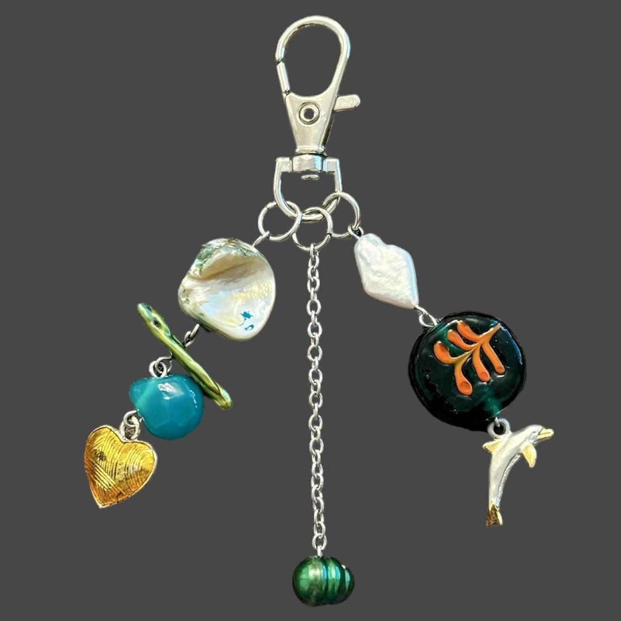 paradise keychain🐬 handmade w stainless steel... | Depop