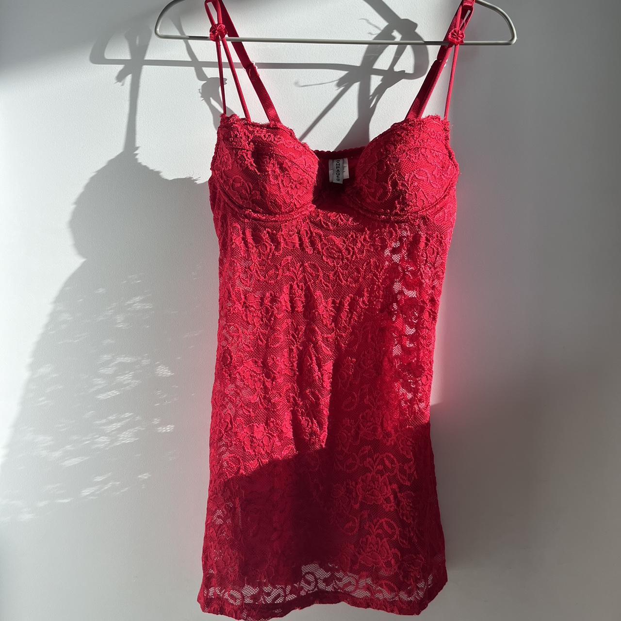 Prettiest daintiest red lace lingerie - Depop
