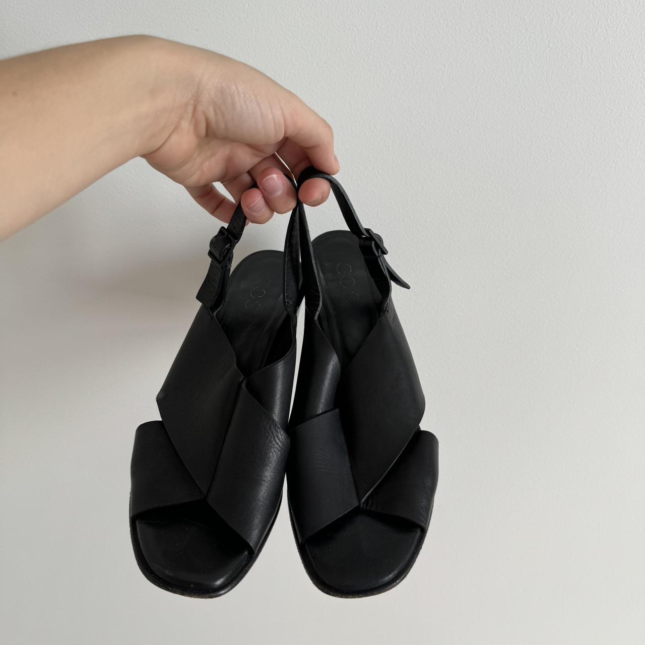 COS leather heeled slingback sandals. Minor signs of... - Depop