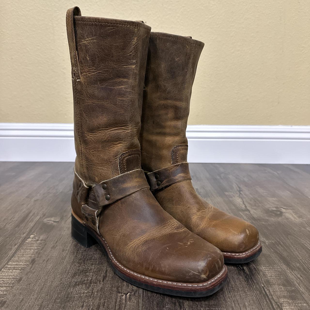 Frye - Men’s 12R Tan/Caramel Brown Leather Harness... | Depop