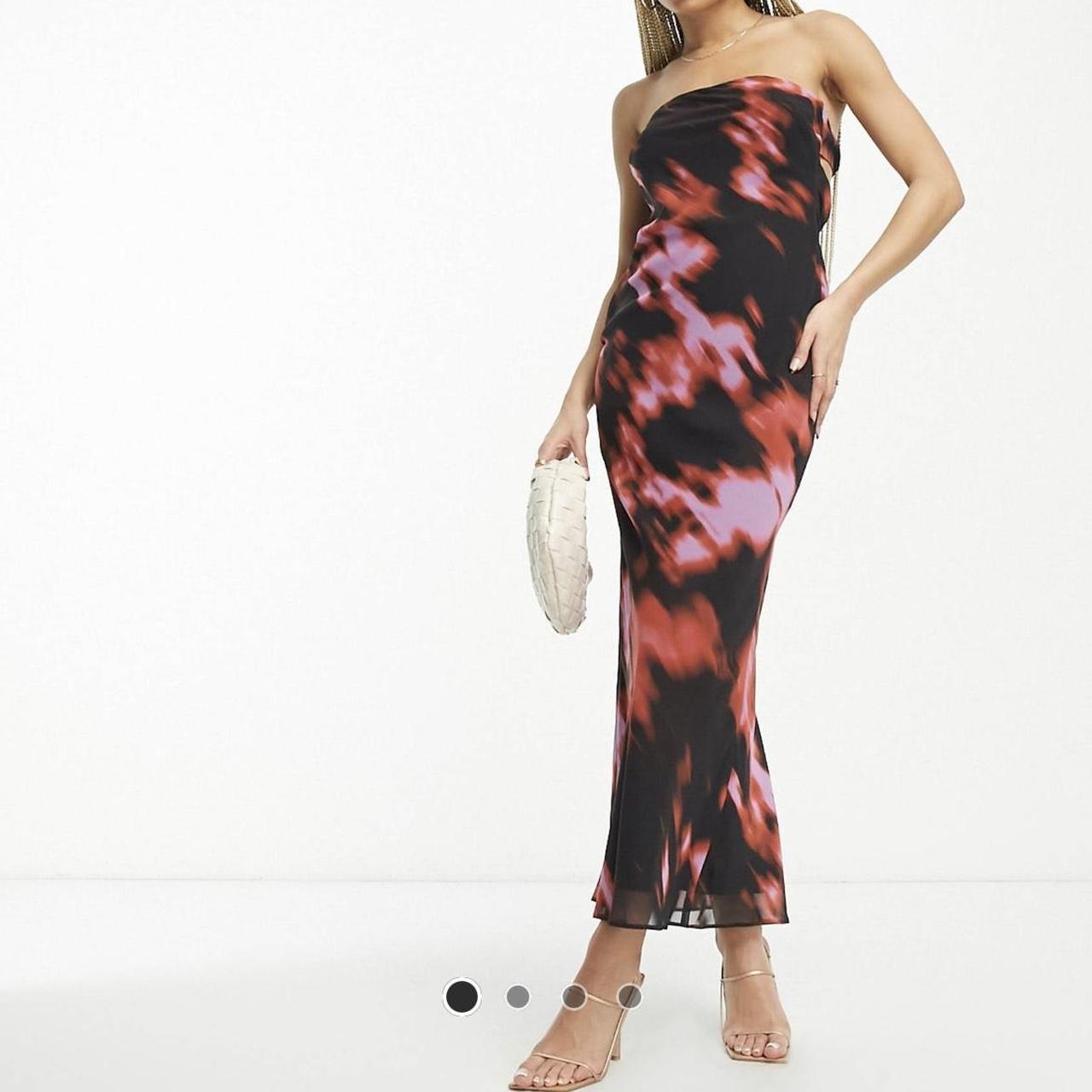 Asos Design bandeau bias maxi dress with cowl back... | Depop