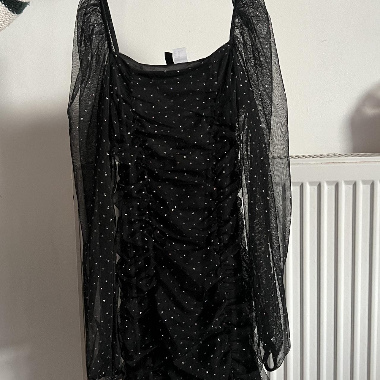 Transparent two arms with cute mini dress. Elegant... - Depop