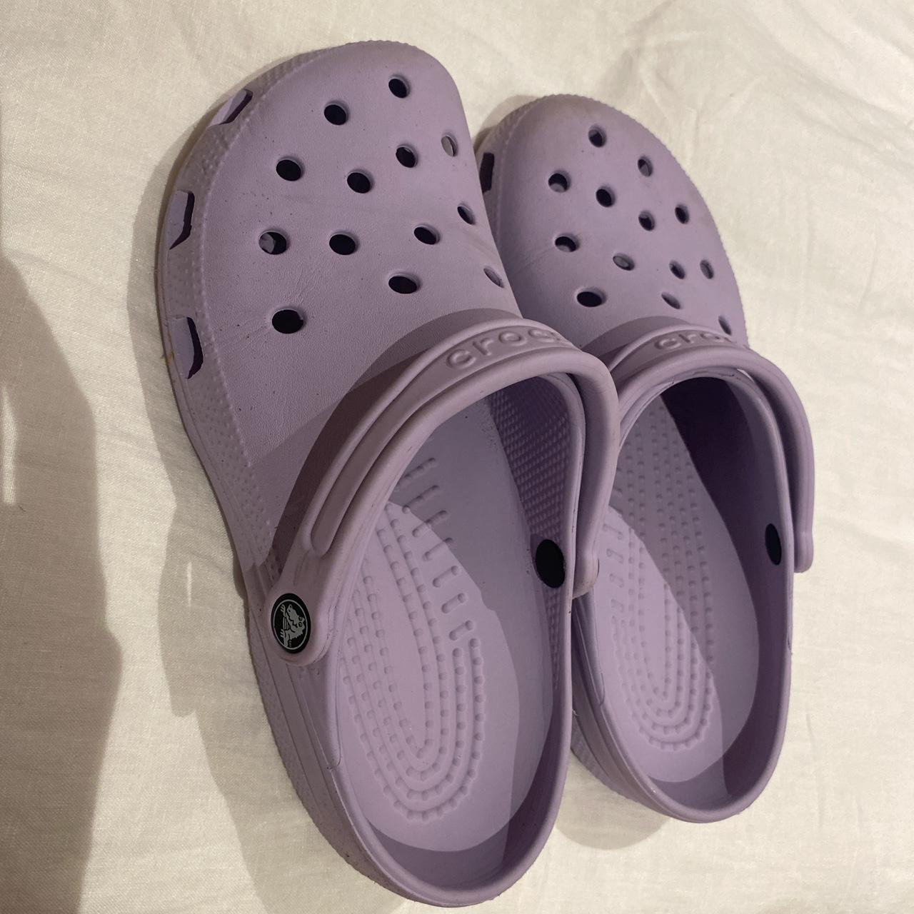 purple crocs size woman’s 10 worn like 10 times - Depop