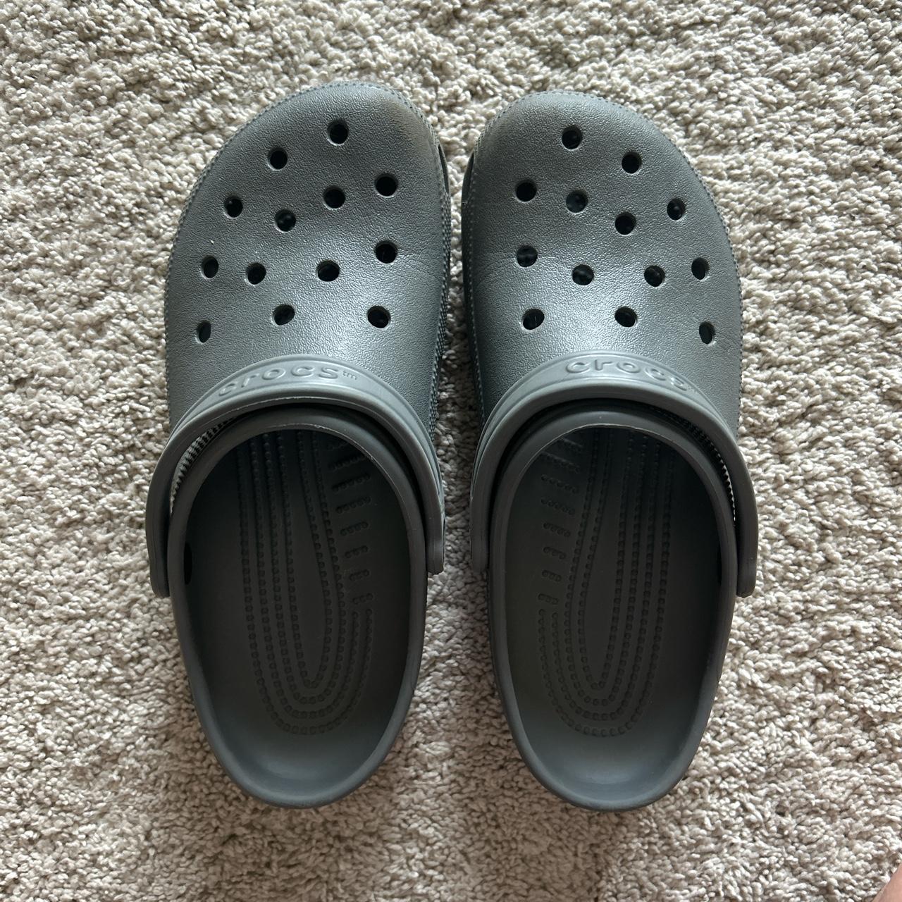 Grey Classic Crocs Mens 8/Women’s 10 Worn once Runs... - Depop