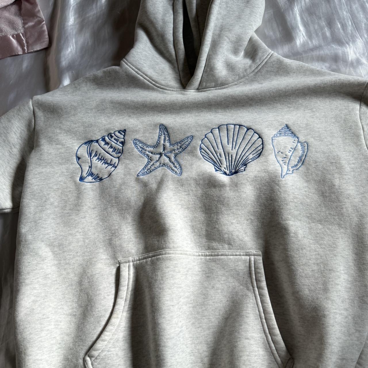 prisana bay seashell hoodie - size small fits... | Depop