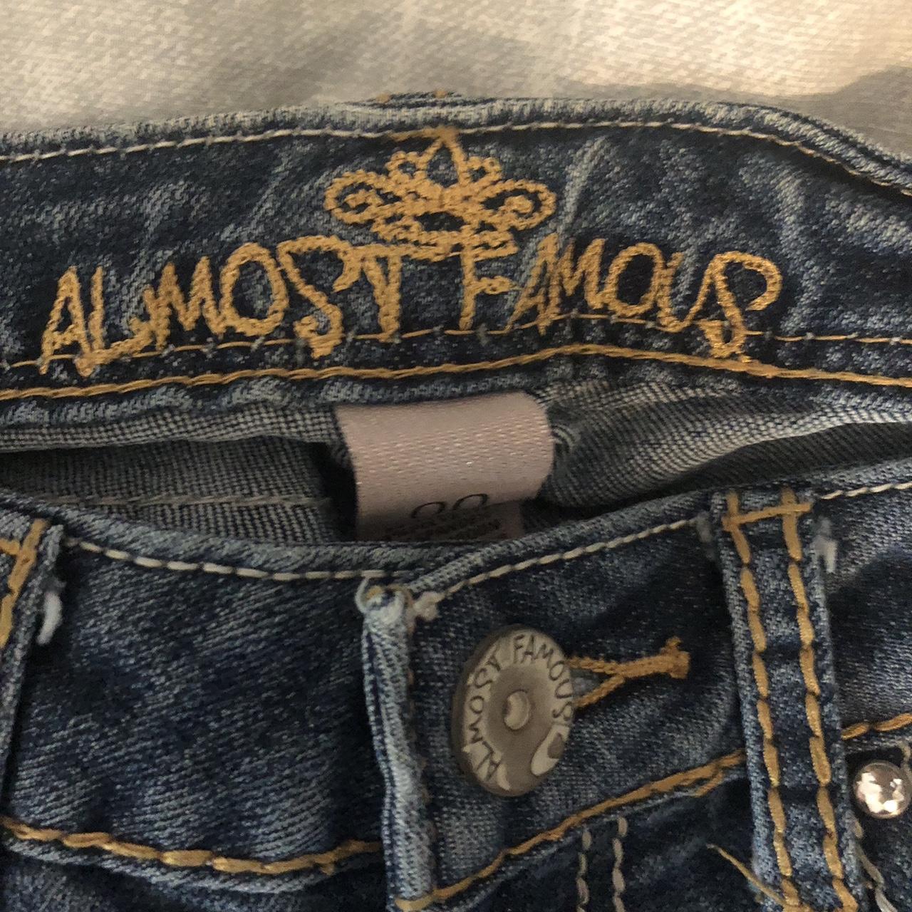Almost Famous Women's Blue and Gold Jeans | Depop