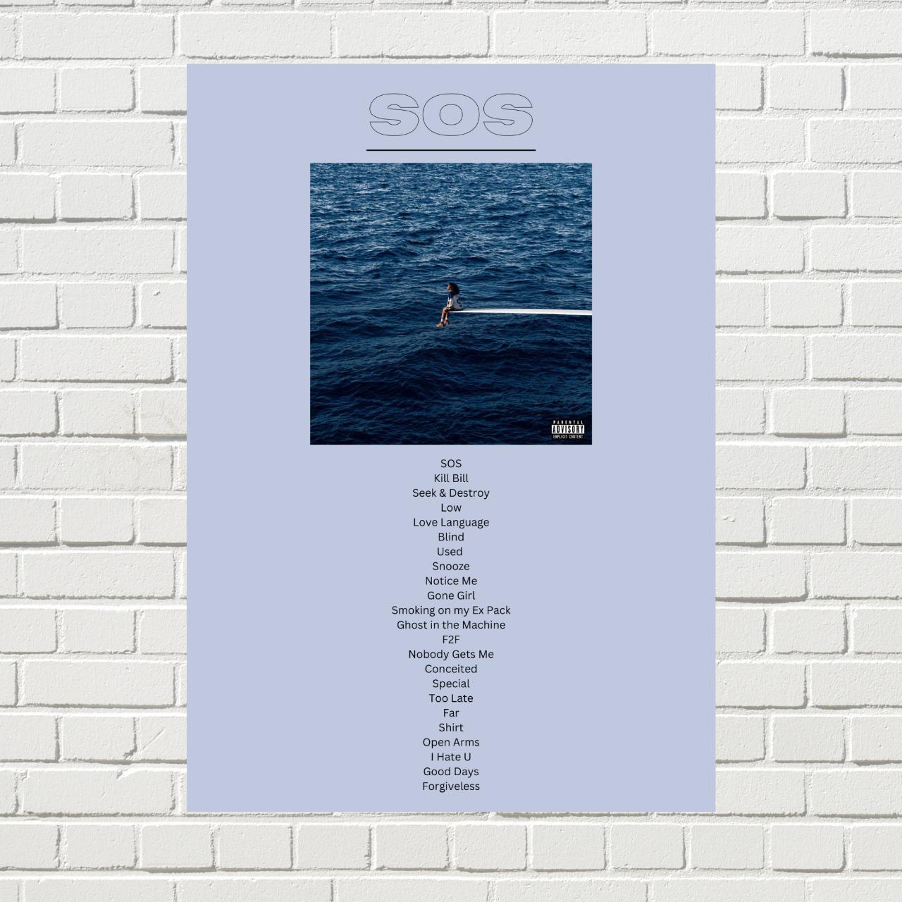 SZA SOS ALBUM POSTER A4 - £10 A3 - £15 (NO FRAMES)... - Depop