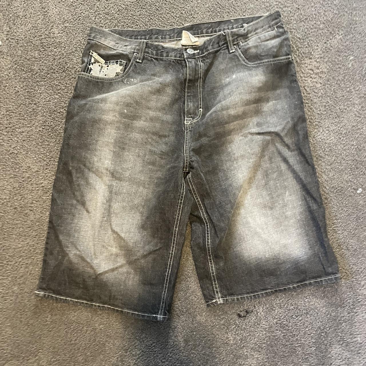 G unit Jorts Baggy Black faded jorts Size 38... - Depop