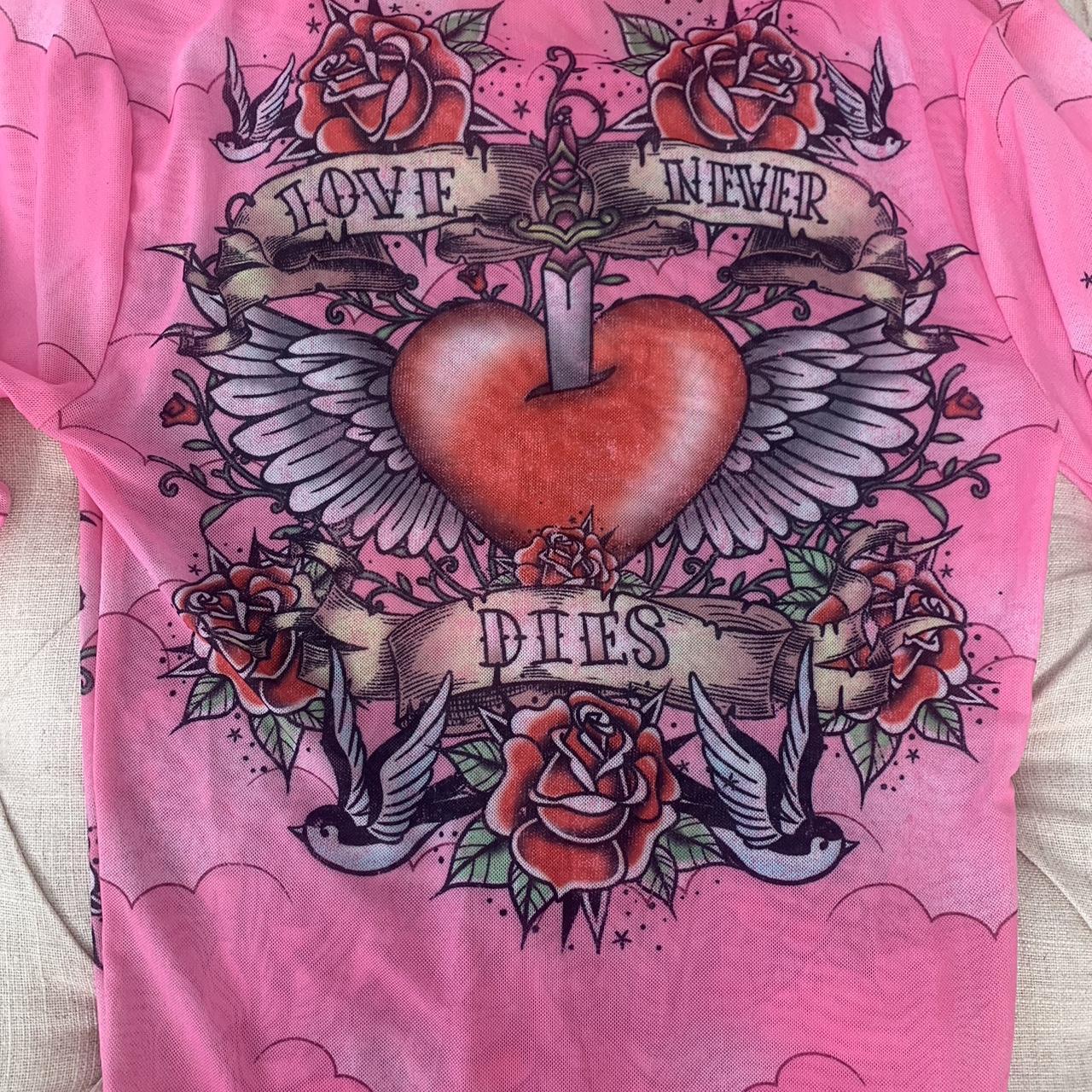 Full Tilt Tattoo mesh shirt. Seldom worn, like new.... - Depop