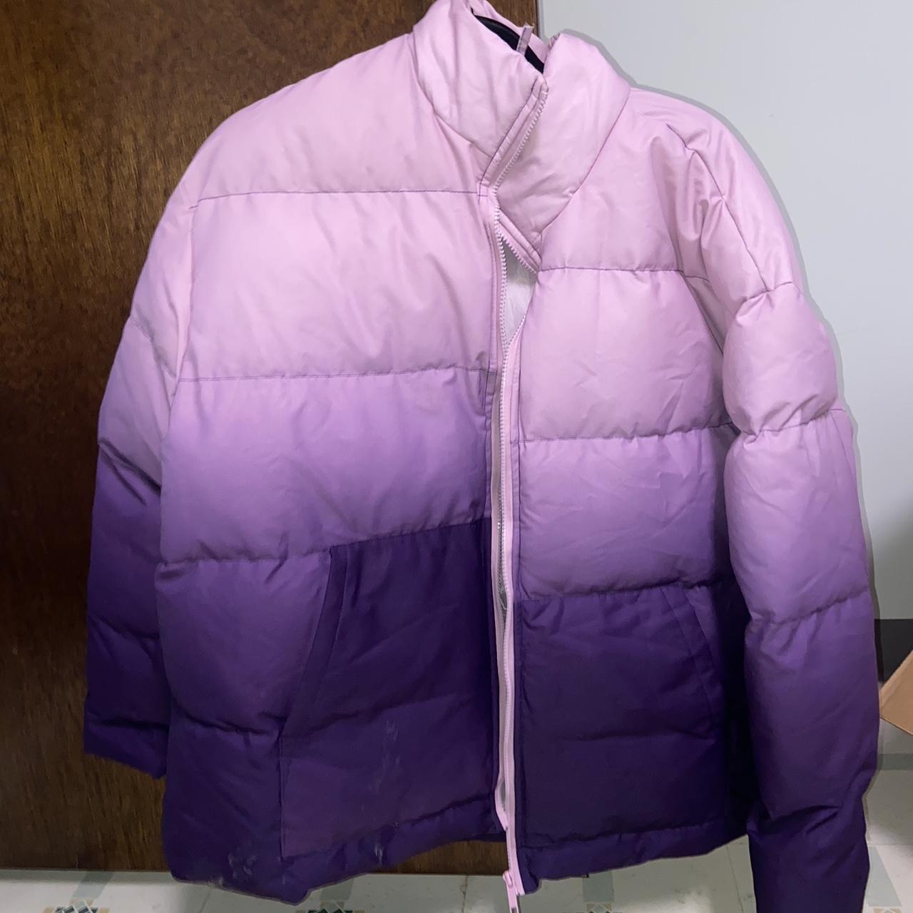 Pink n purple puffer jacket - Depop