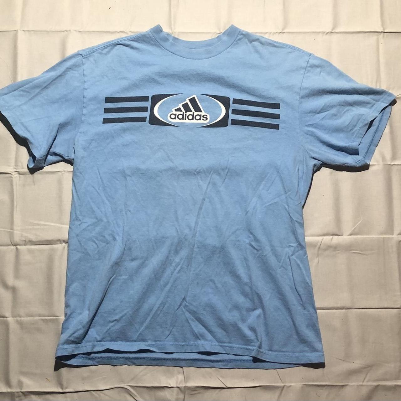 Adidas Men's Blue T-shirt | Depop