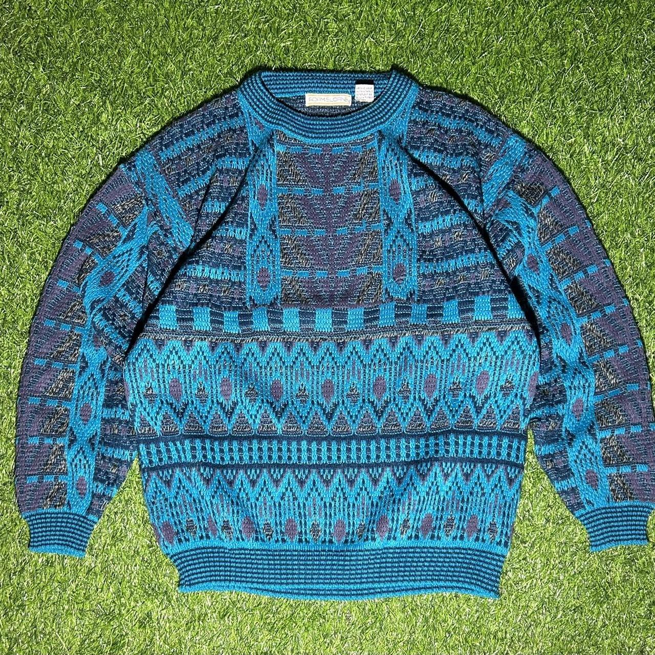 Vintage Pattern Knit Sweater 🔅90’s 🔅Adam Sloane... - Depop