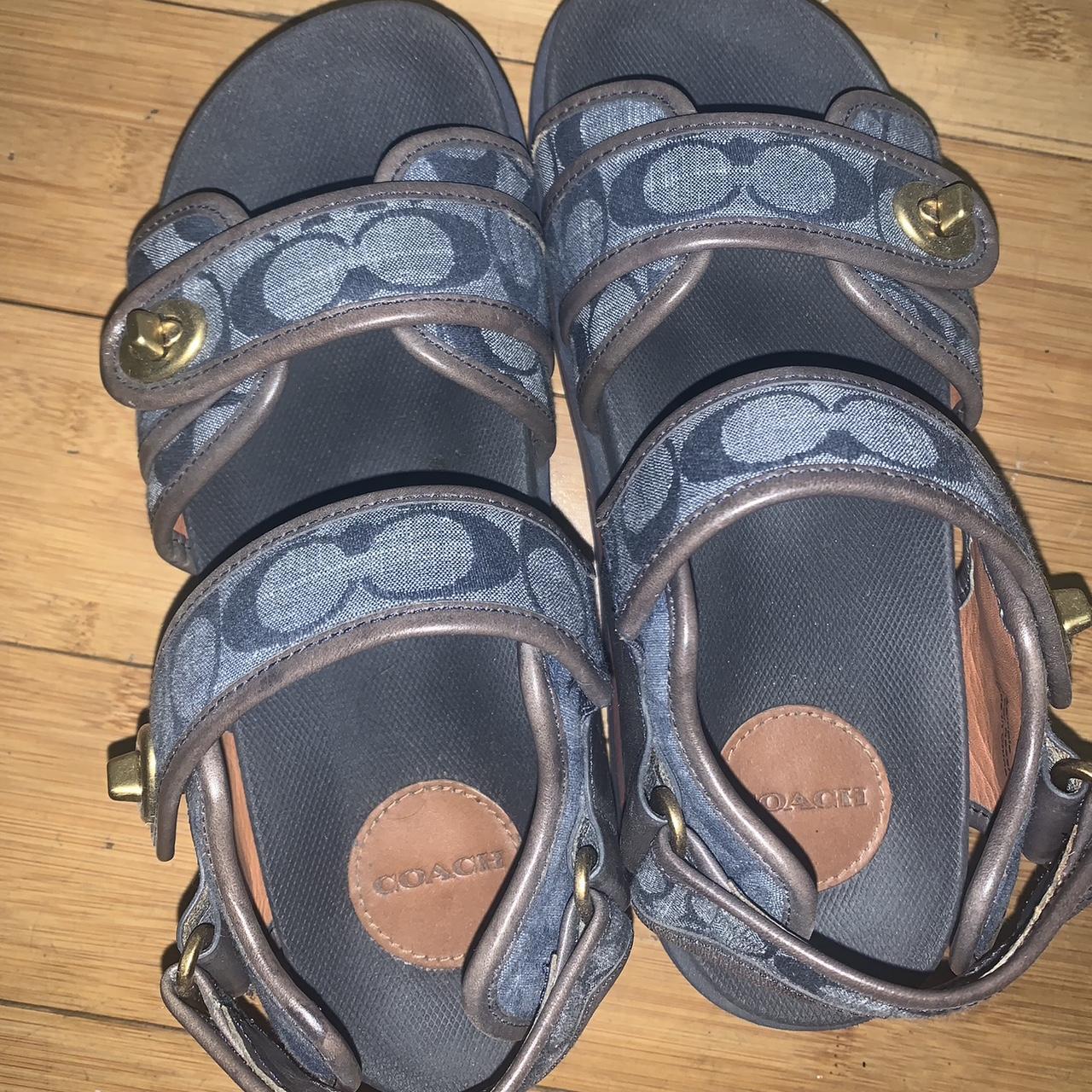 Coach Sandals Platform Style with cute gold... - Depop