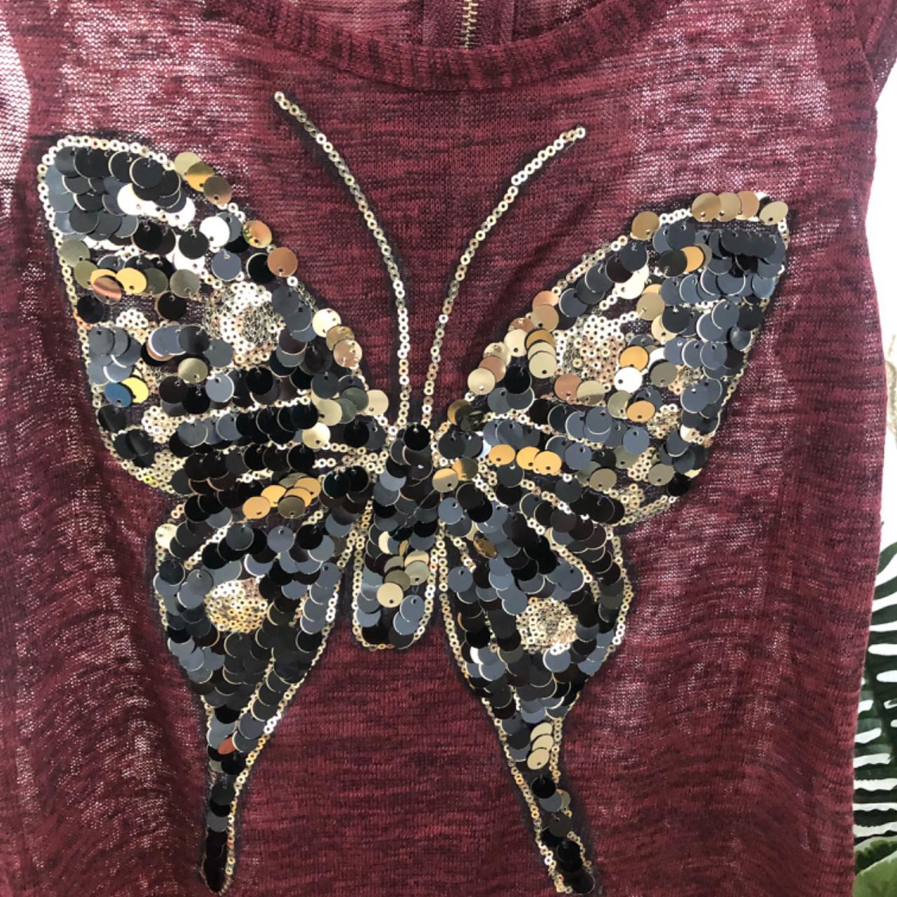 Punkyfish Women's Burgundy T-shirt | Depop