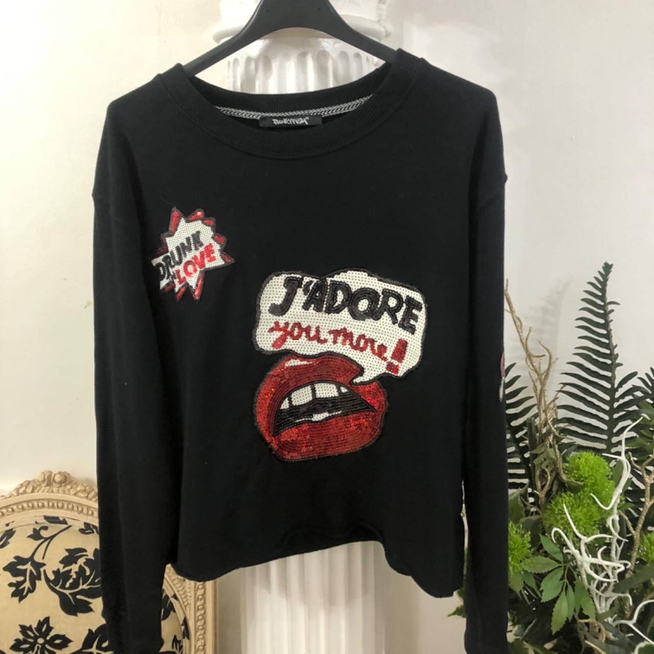 Punkyfish Jadore embellished sweat top - Depop
