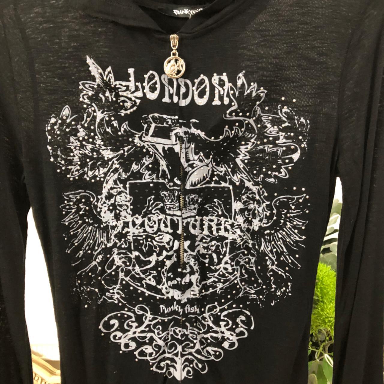 Punkyfish London Lightweight hoodie print and... - Depop