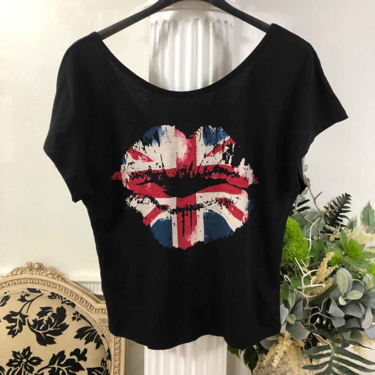 Punkyfish British lip with diamanté embellished... - Depop