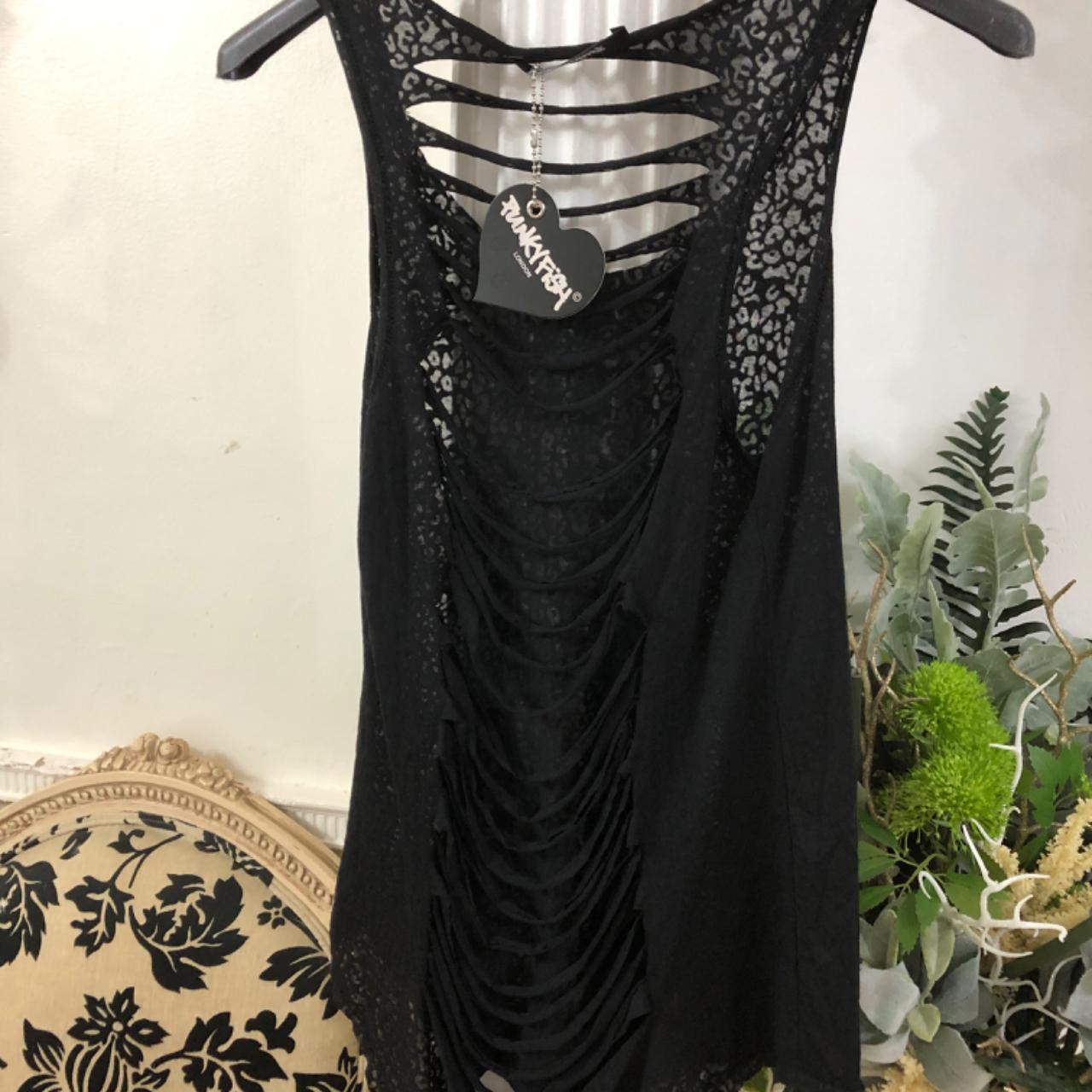 Punkyfish lightweight front and back slashed top. - Depop