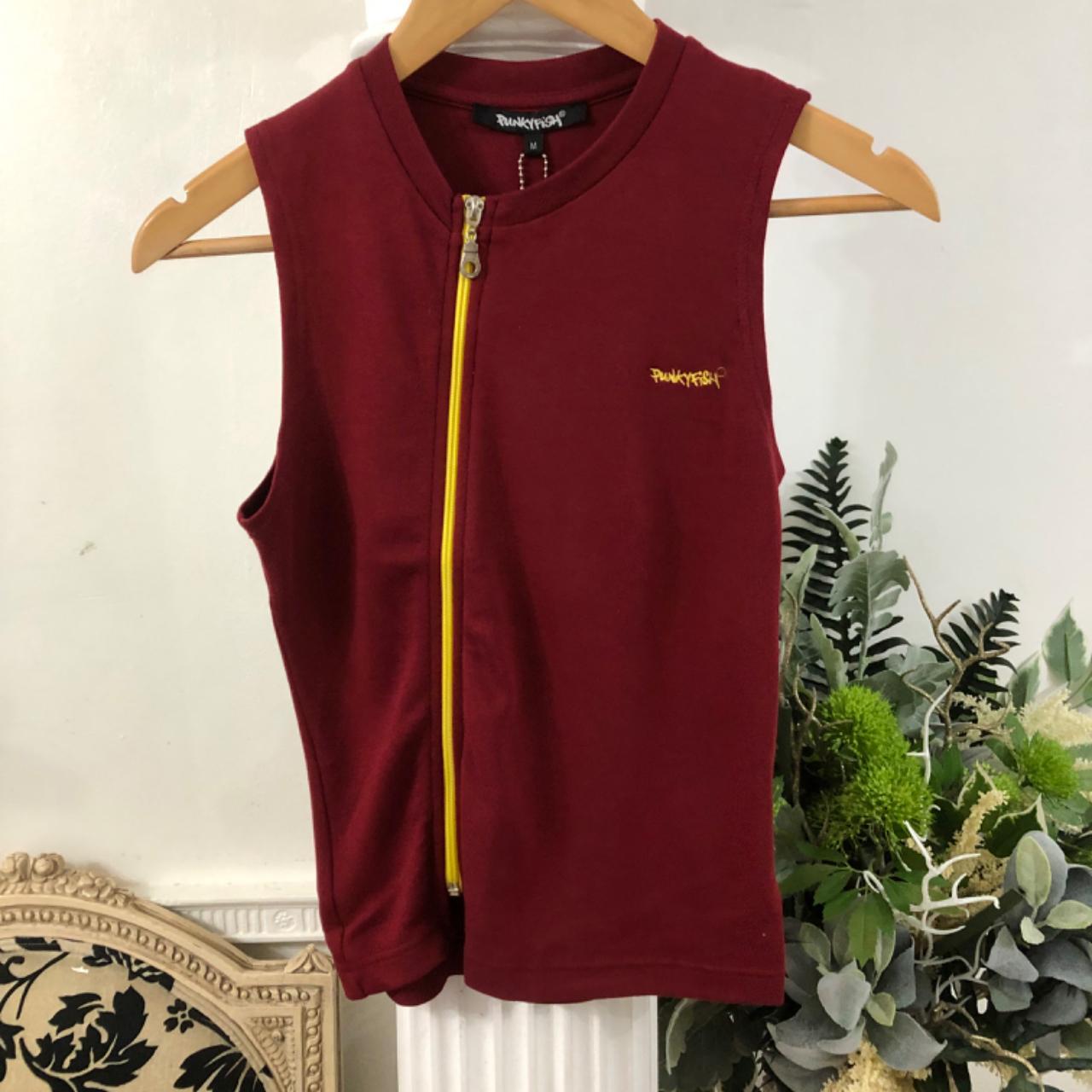 Punkyfish Side zip top with contrast zip and logo. - Depop