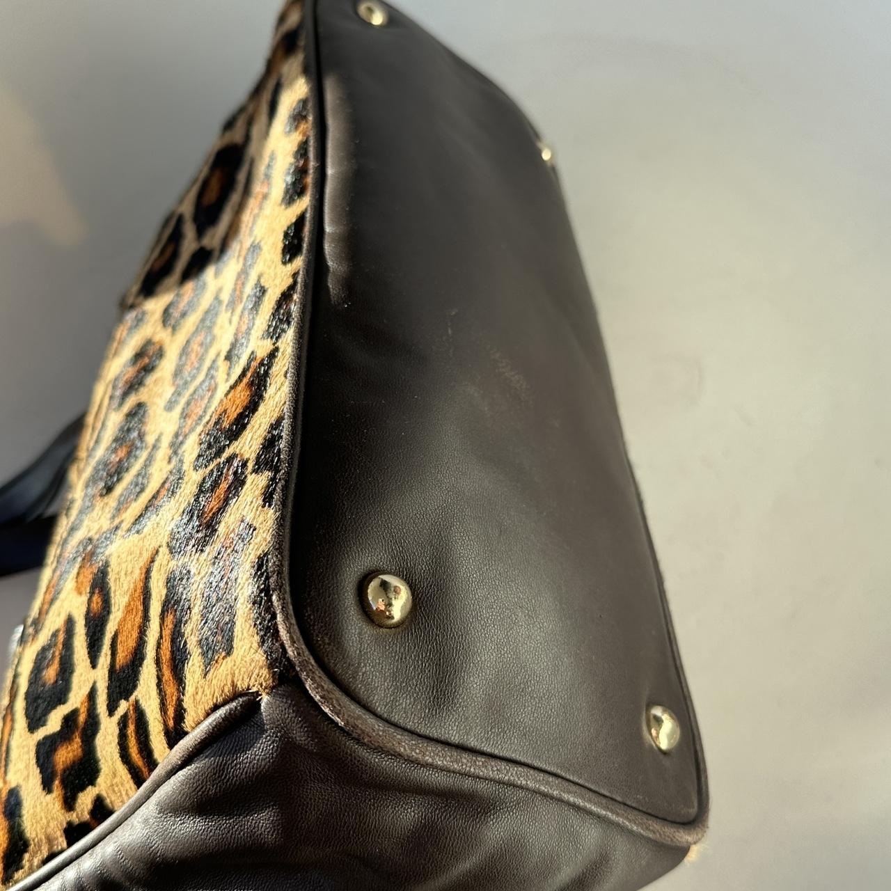 Vintage 2000s DKNY Leopard leather bag - Depop